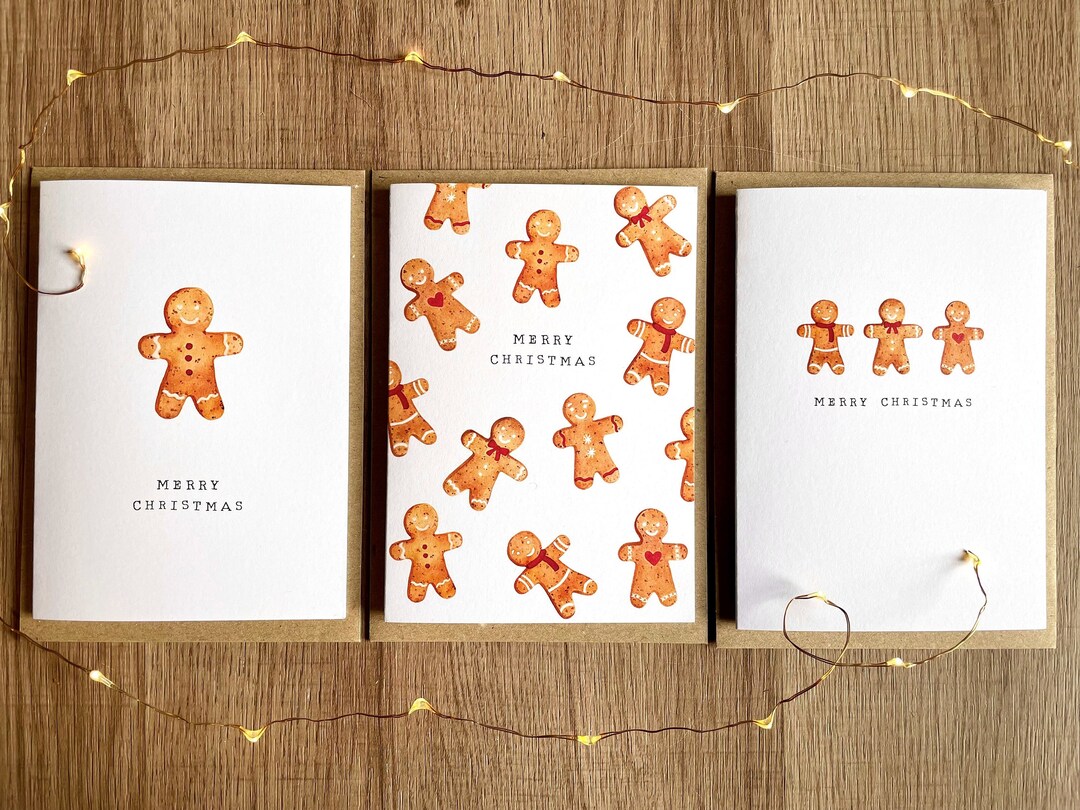 Gingerbread Christmas Cards - Etsy