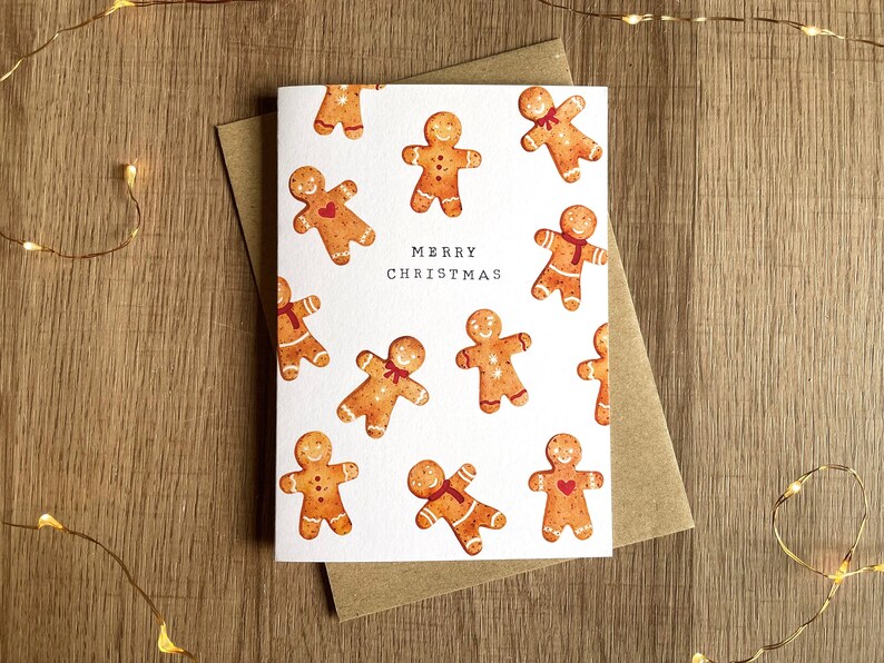 Gingerbread Christmas Cards - Etsy