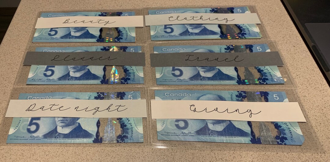 Clear Cash Envelopes (6) *DIFFERENT FONTS AVAILABLE* - Etsy