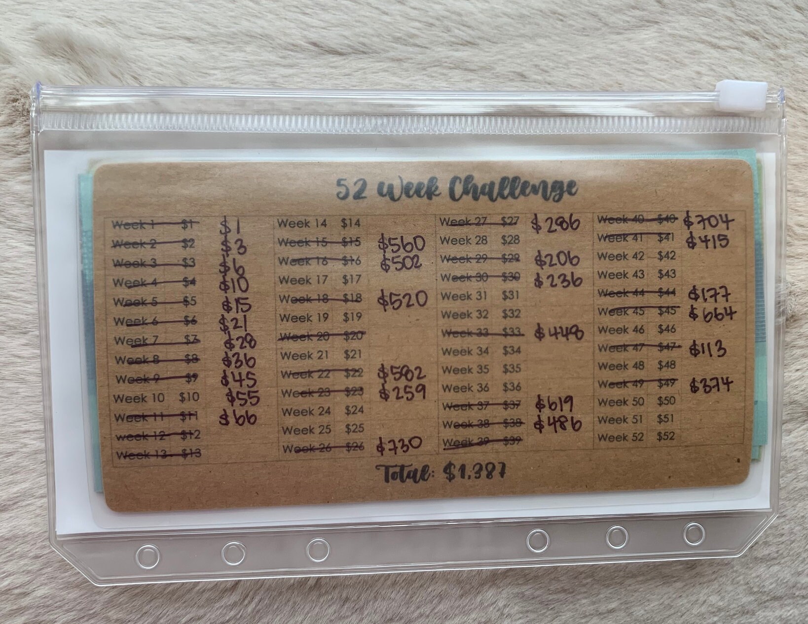 52 Week Challenge Cash Envelope & Tracker - Etsy