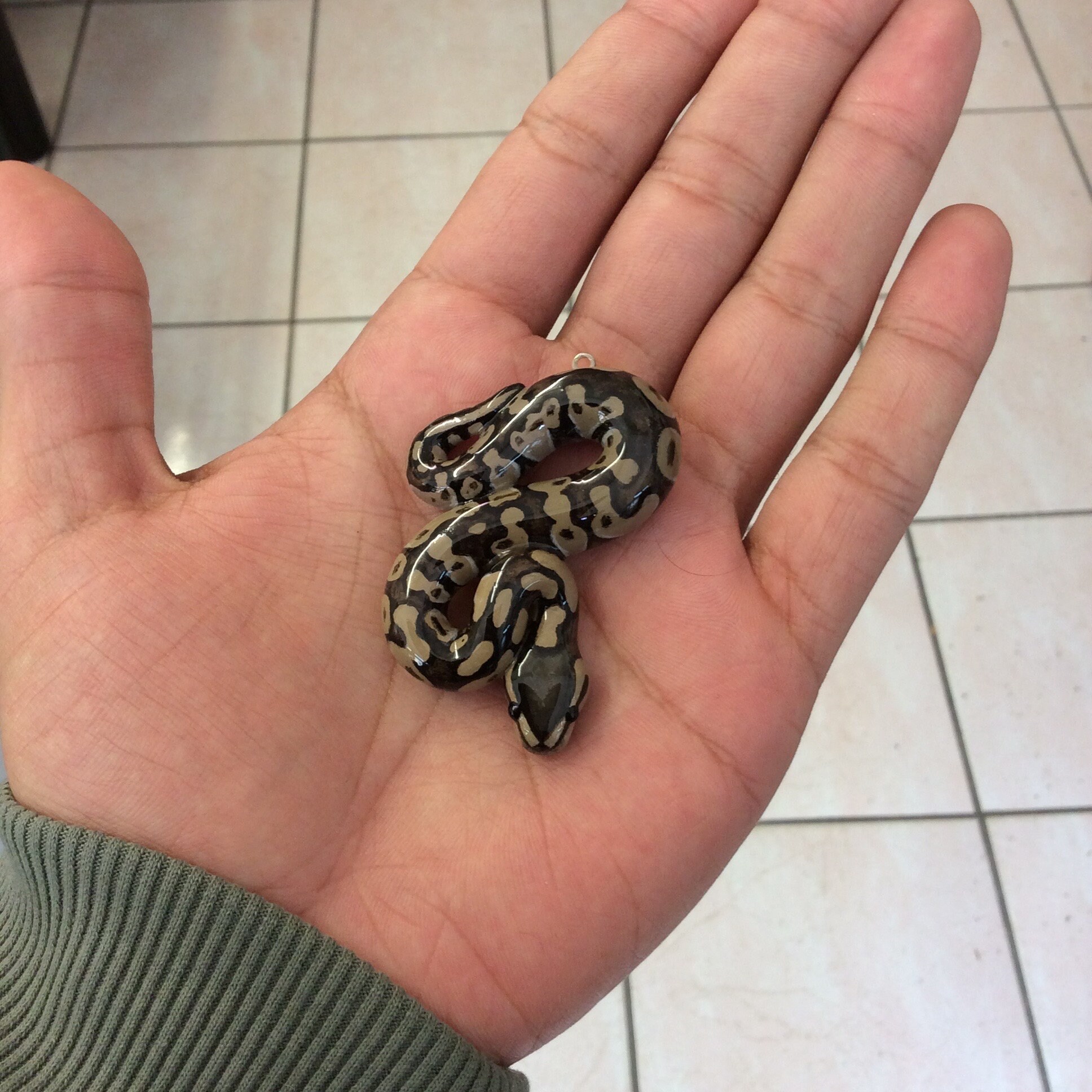 Ball Python Snake Pendant/sculpture for Necklace/key Ring, Perfect for ...