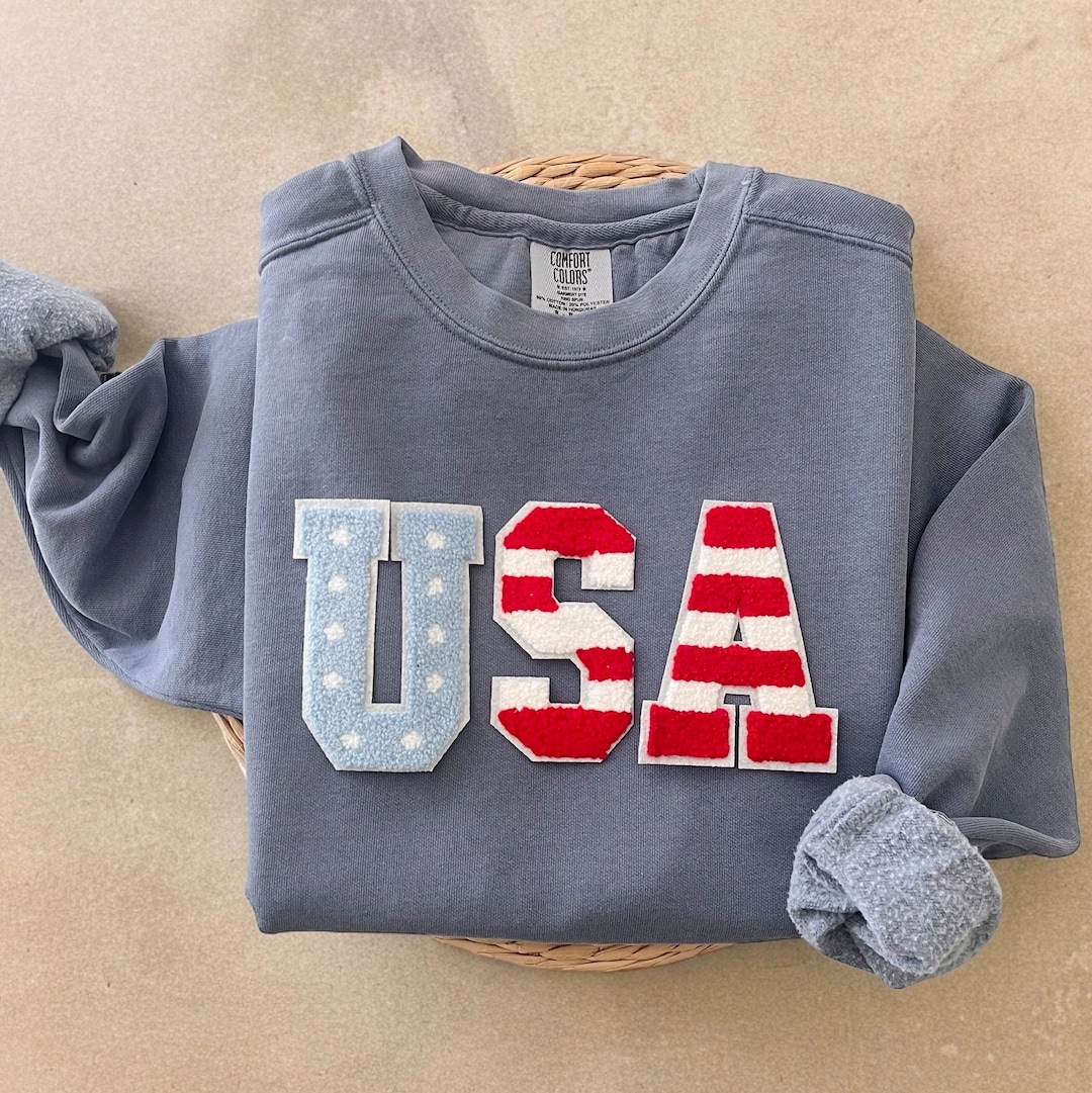 Comfort Colors USA Sweatshirt, USA Sweater, Comfort Colors Sweatshirt ...