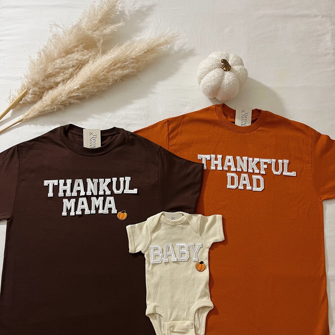 Thanksgiving Family Shirts, Thankful Mama Shirt, Thankful Dad Shirt ...