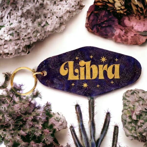 Libra Keychain - Etsy