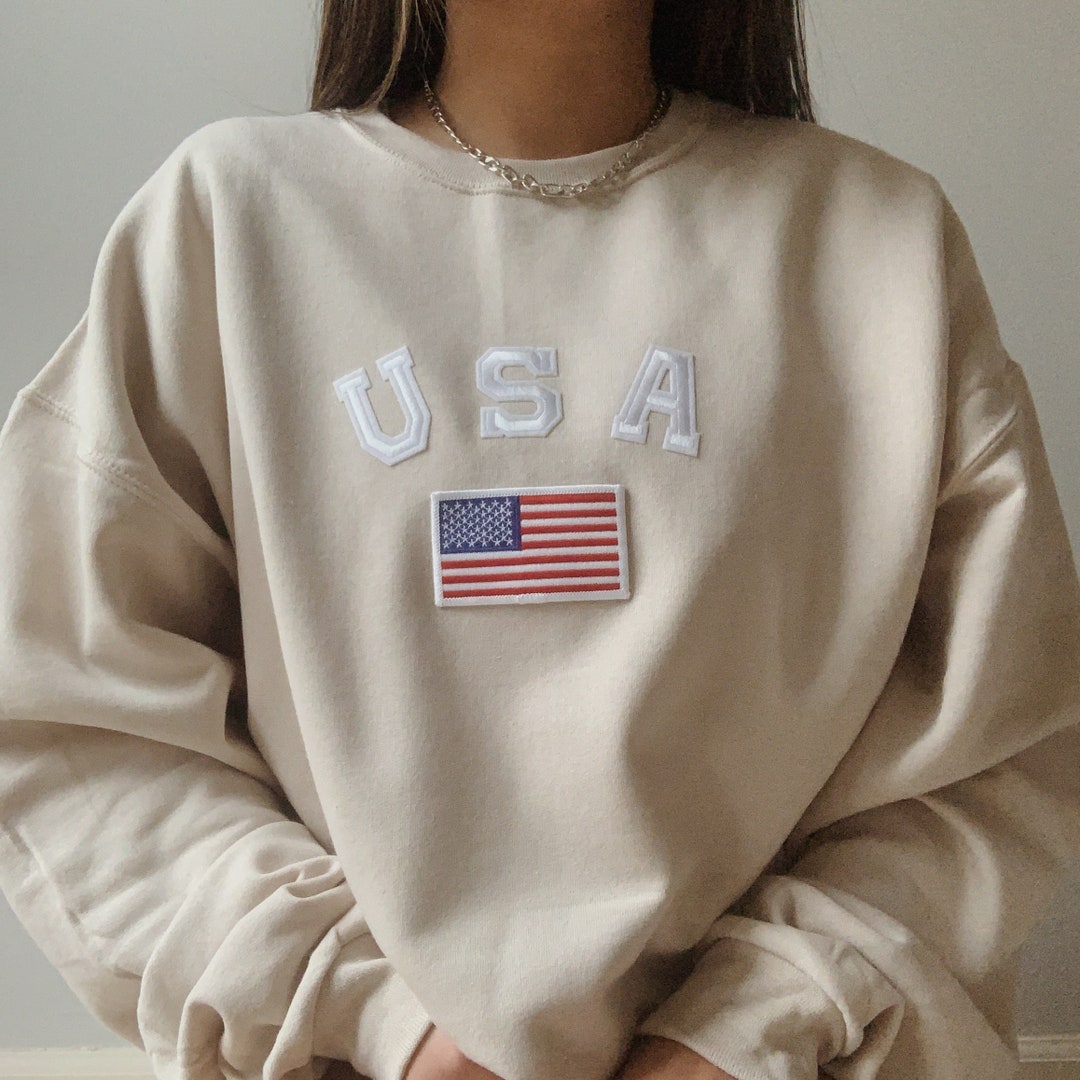 USA Sweatshirt USA Crewneck Patriotic Sweatshirt Sweatshirt Hoodies ...