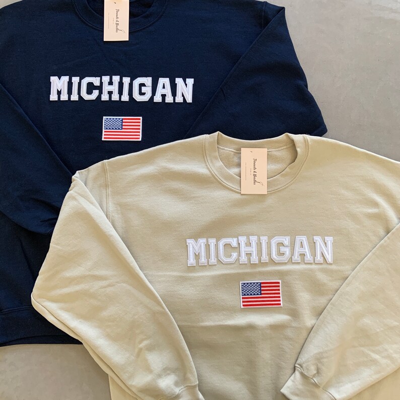 Unisex Michigan Sweatshirt Michigan Crewneck Michigan - Etsy
