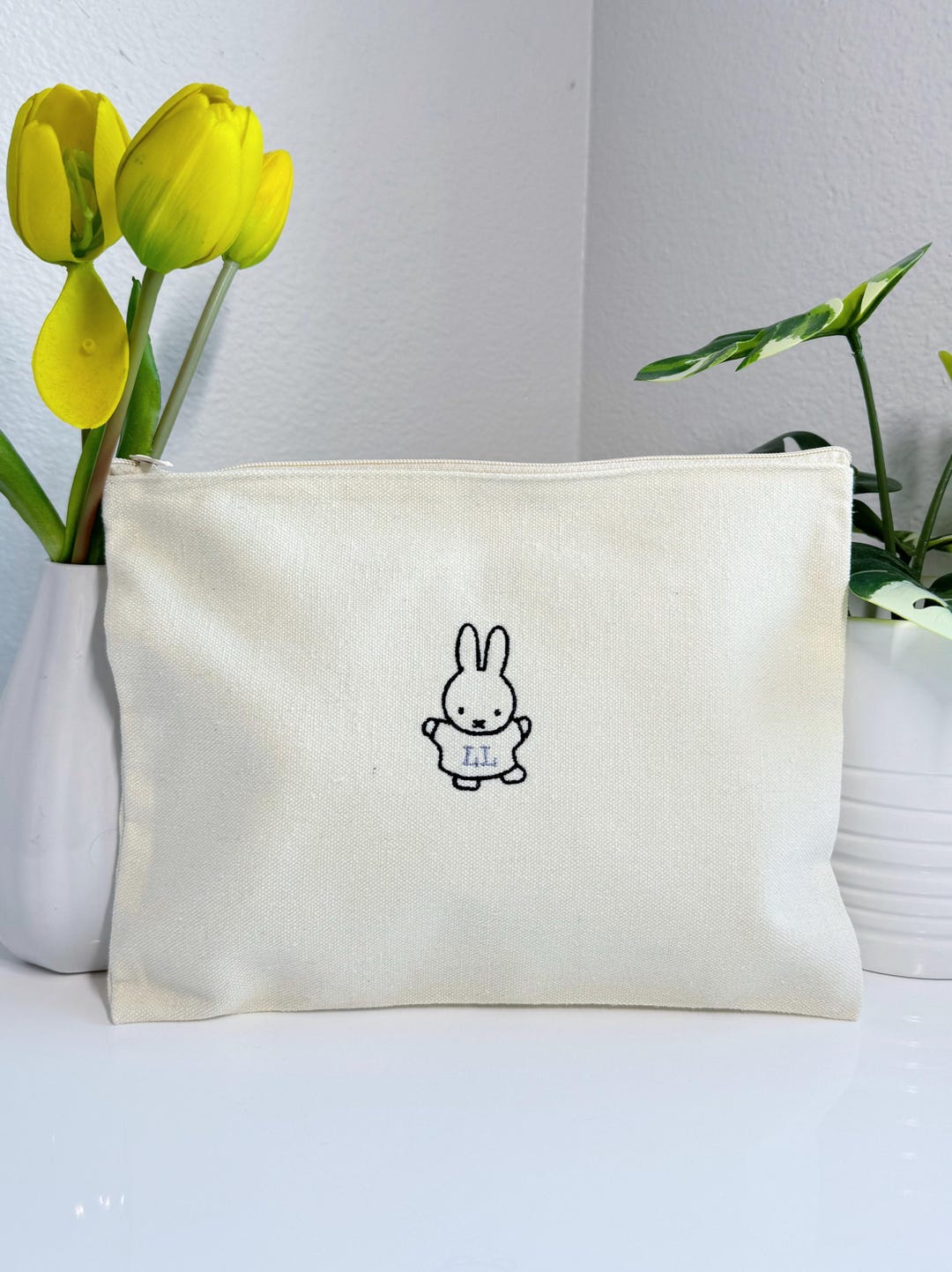 Personalized Custom Miffy Embroidered Pouch , Custom Makeup Bag ...