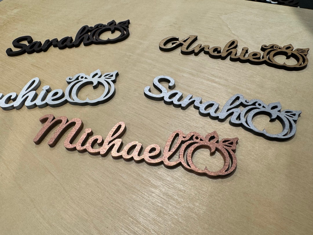 Personalized Wooden Place Cards Pumpkin, Thanksgiving Place Cards ...