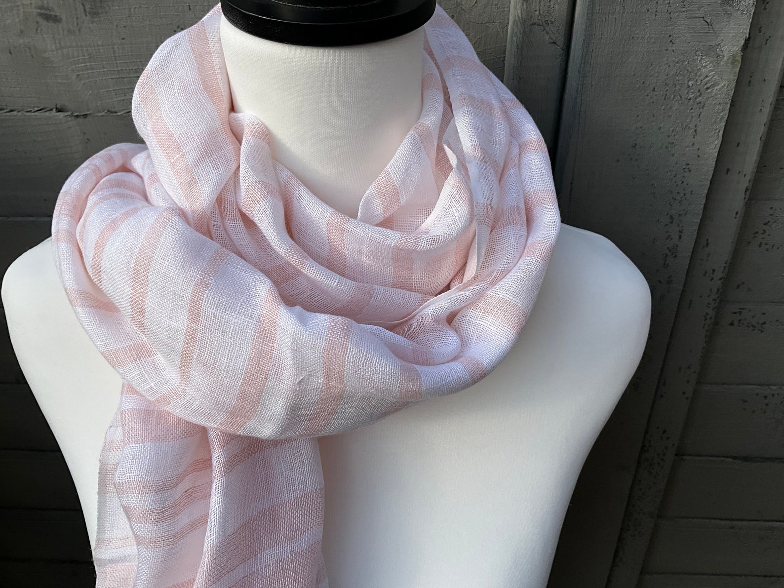 Pure Linen Blush Pink Stripe in Super Soft Finish - Etsy