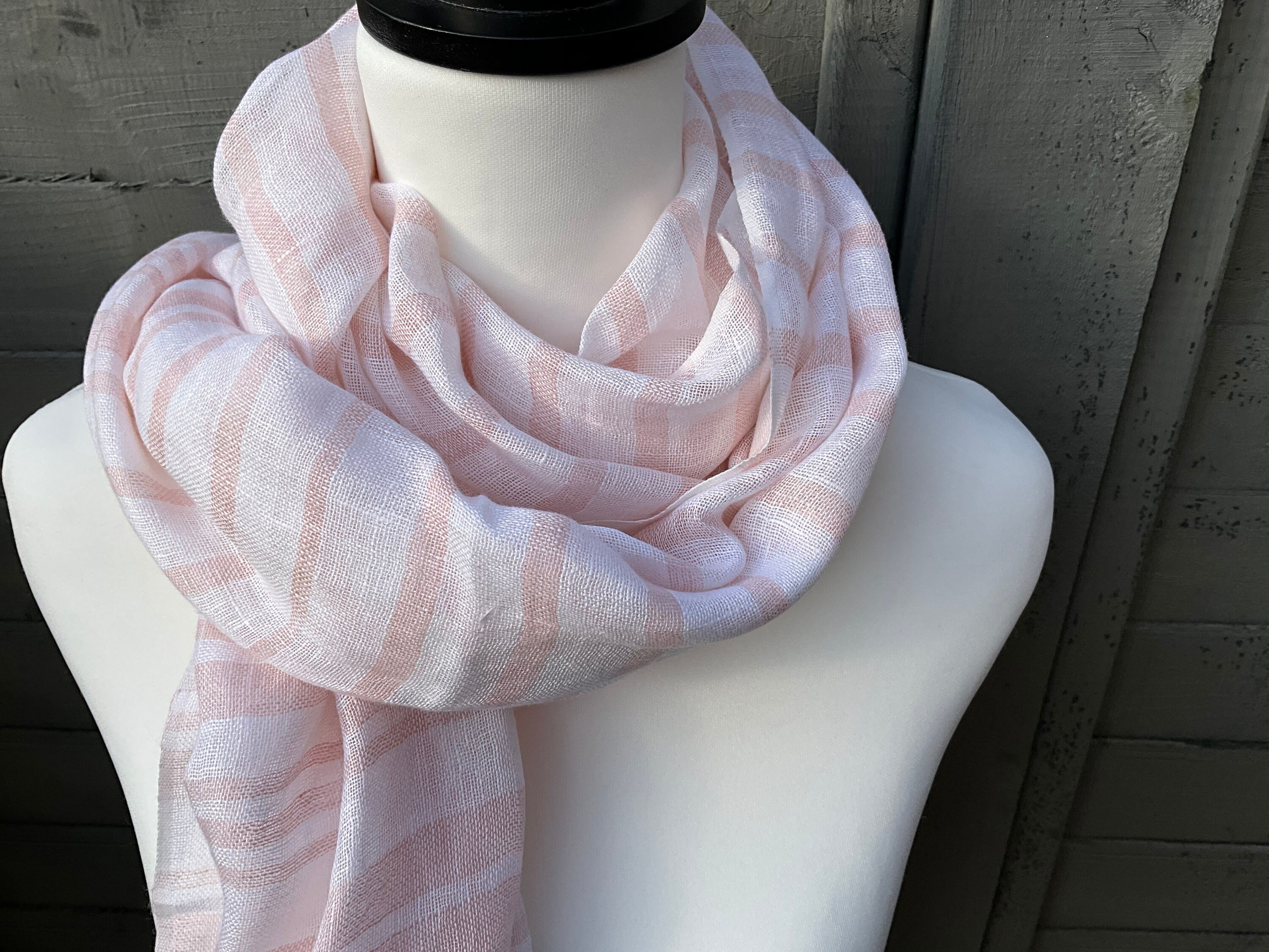 Pure Linen Blush Pink Stripe in Super Soft Finish - Etsy