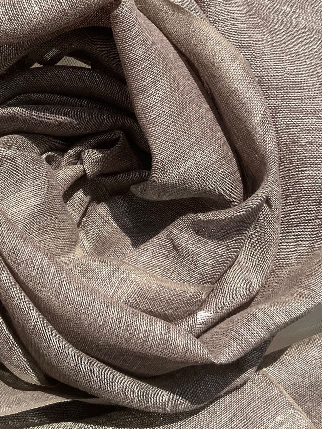 Coffee Chambray Pure Linen Scarf in Soft Touch Finish - Etsy
