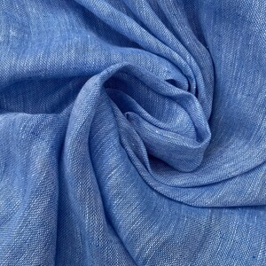 Cornflower Blue Chambray Pure Linen Scarf in Linen in Super Soft Touch ...
