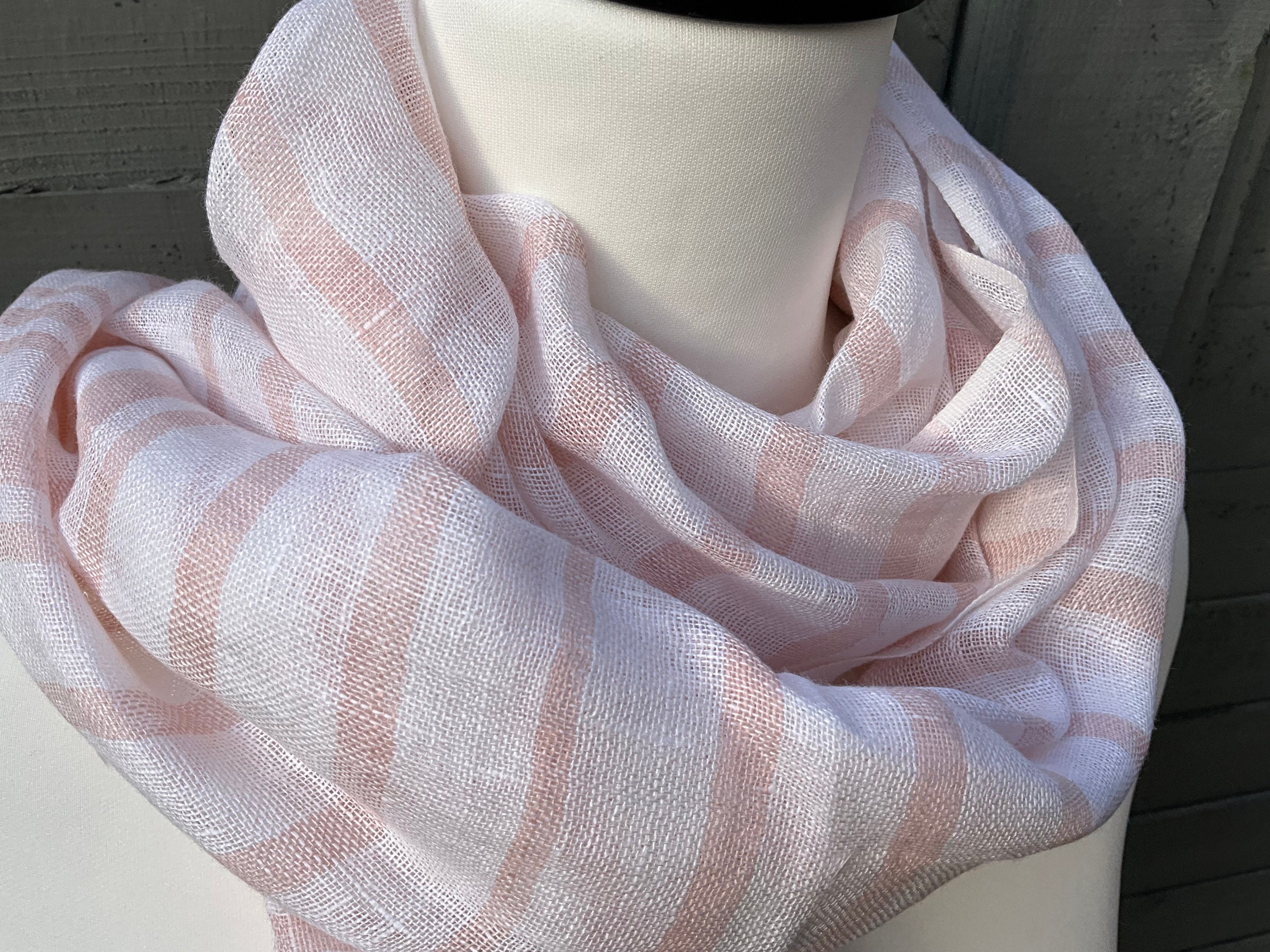 Pure Linen Blush Pink Stripe in Super Soft Finish - Etsy