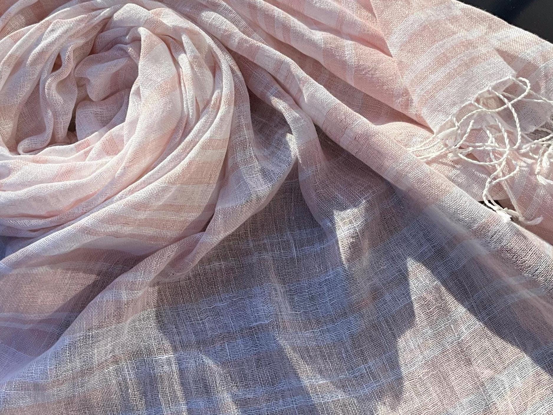 Pure Linen Blush Pink Stripe in Super Soft Finish - Etsy