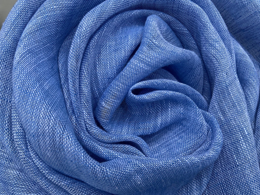 Cornflower Blue Chambray Pure Linen Scarf in Linen in Super Soft Touch ...