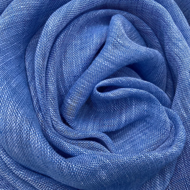 Blue Linen Triangle Scarf - Etsy