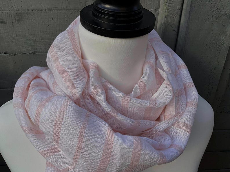 Pure Linen Blush Pink Stripe in Super Soft Finish - Etsy