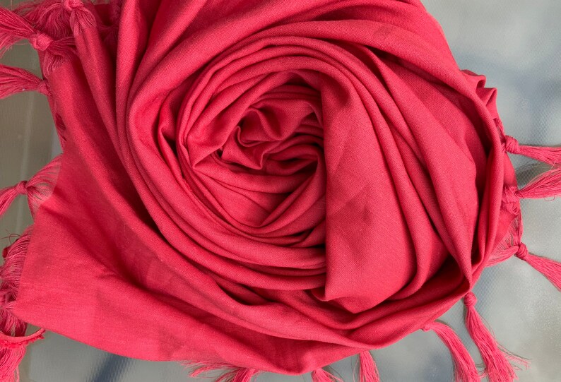 Scarlet Linen Viscose Scarf in Satin Touch - Etsy