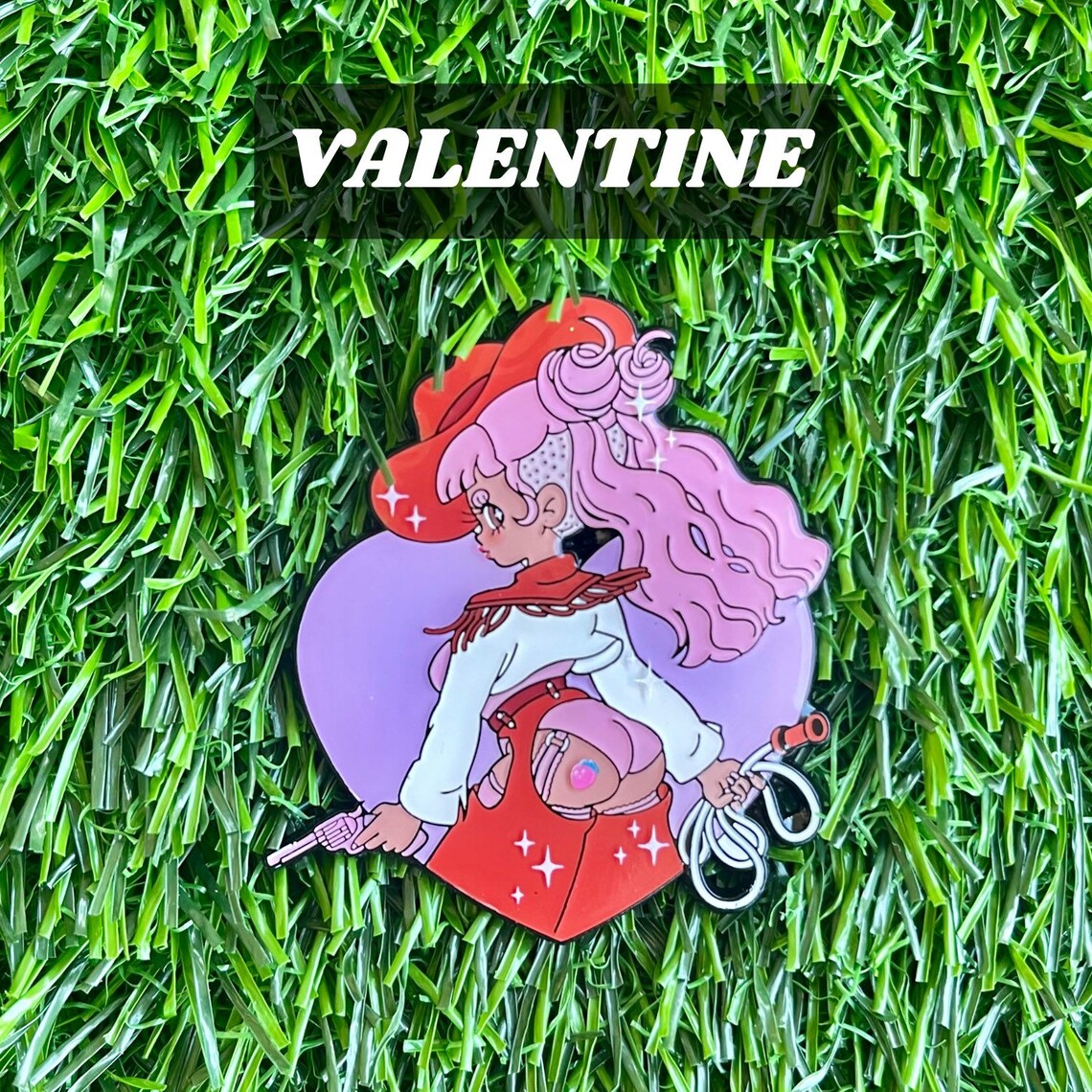 Cowgirl Western Enamel Pin | Soft Enamel Button | Lovecore Valentine ...