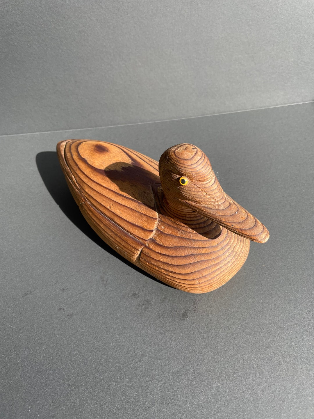 Hand Carved Wooden Duck - Etsy