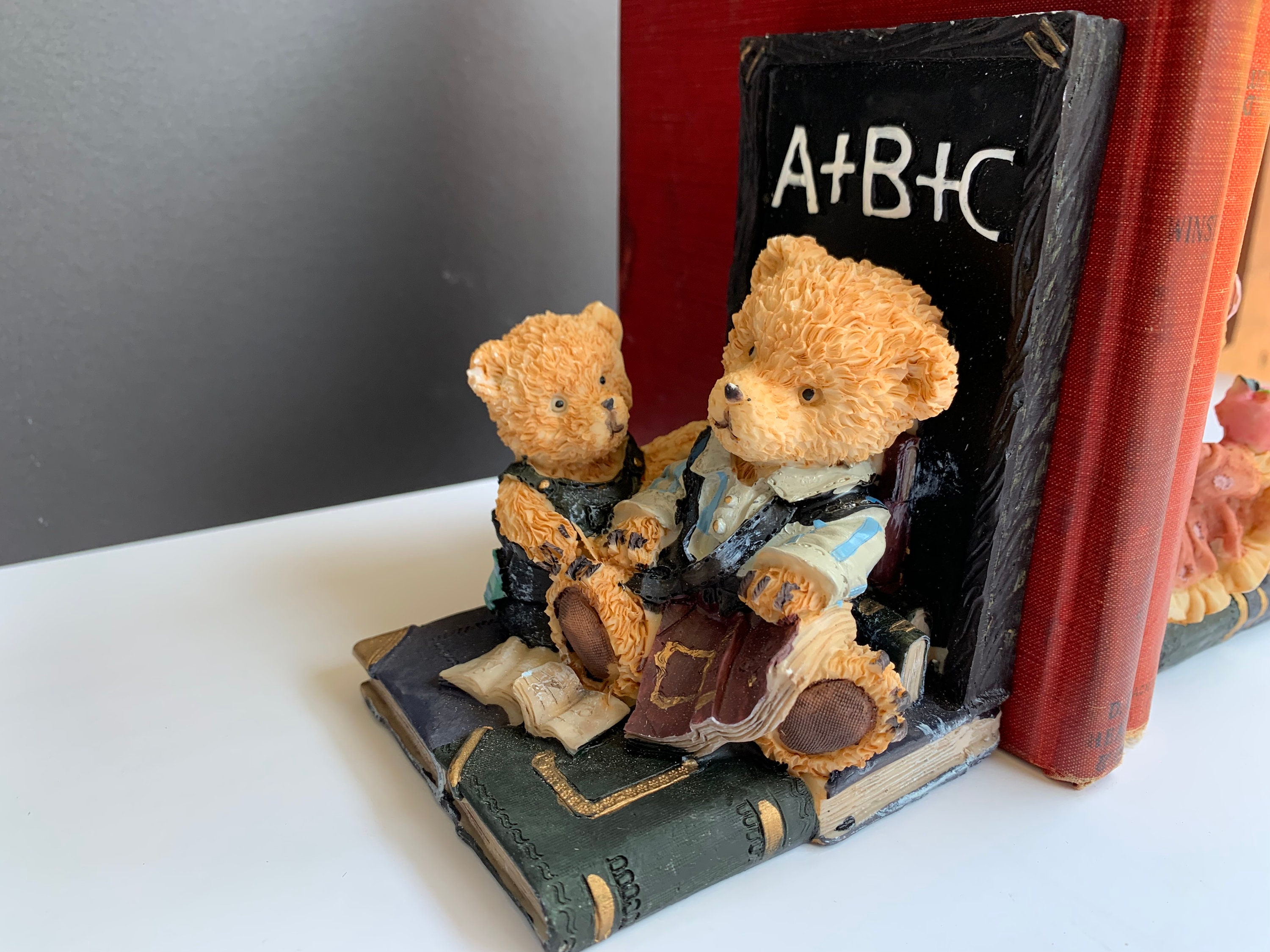 Teddy Bear Ceramic Alphabet/math Bookends - Etsy