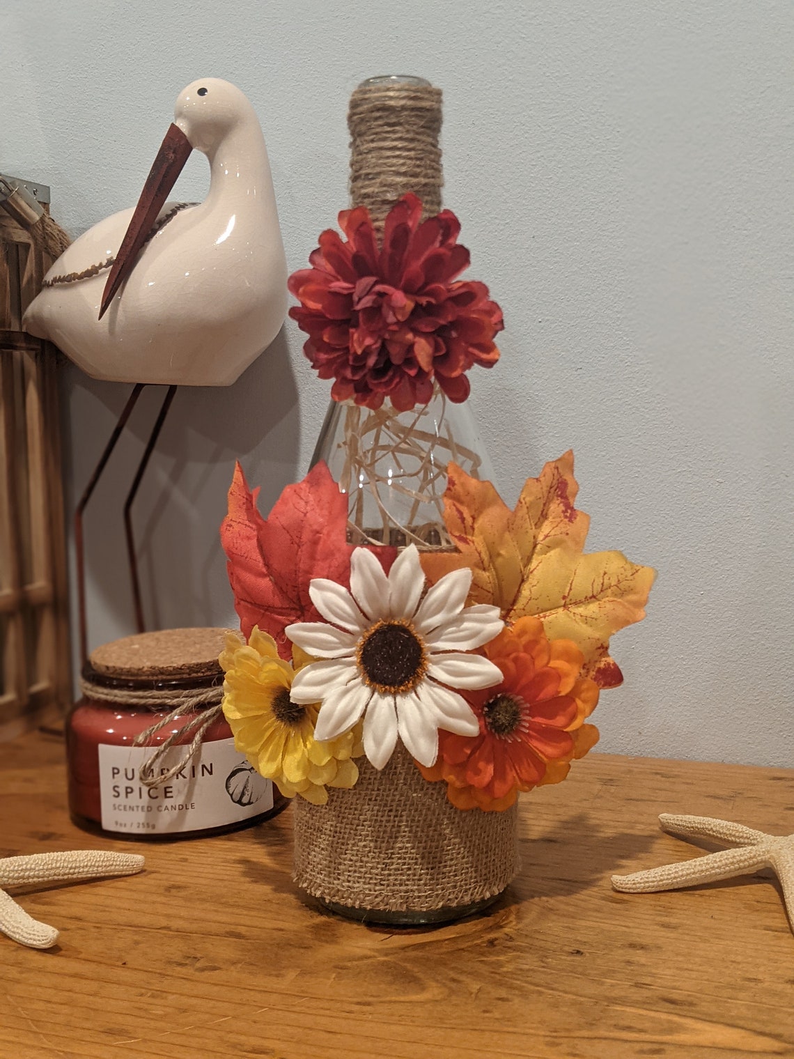 Fall Flowers Wine Bottle Decoration - Etsy