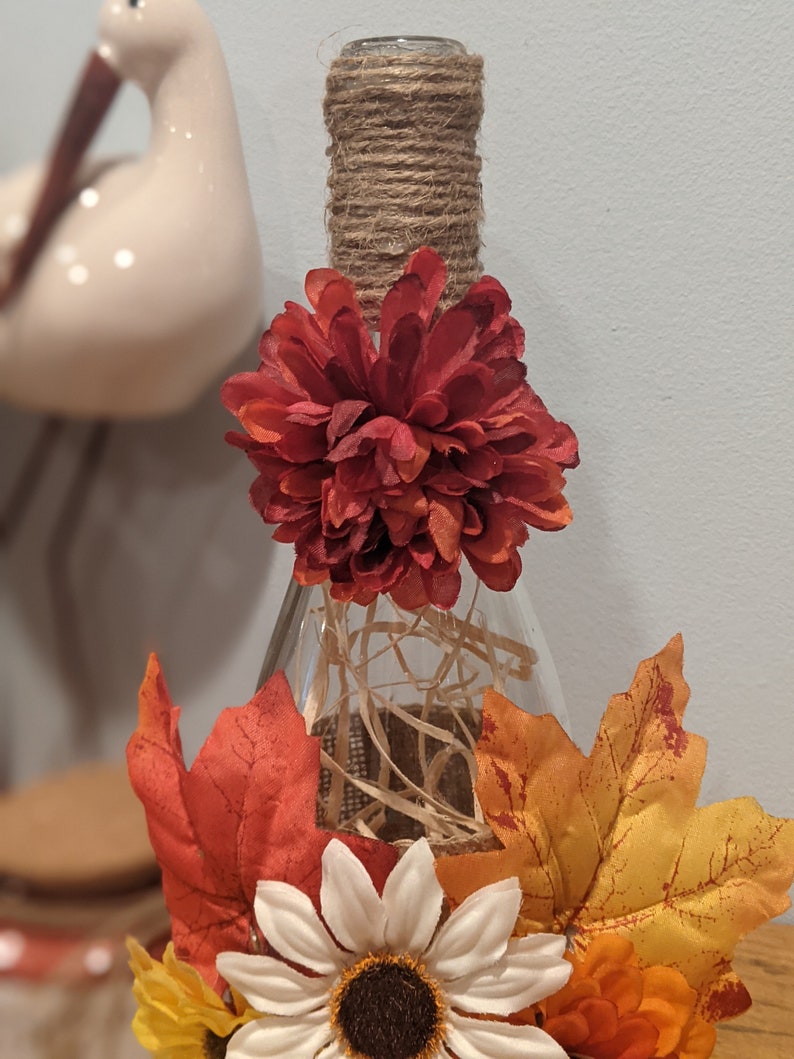 Fall Flowers Wine Bottle Decoration - Etsy