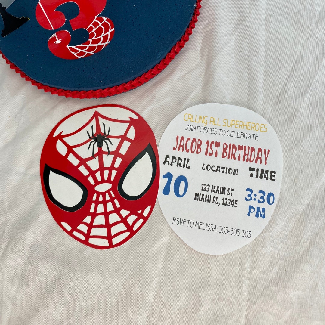 Spiderman Invitations, Spider-man Invitations, Spiderman Birthday ...