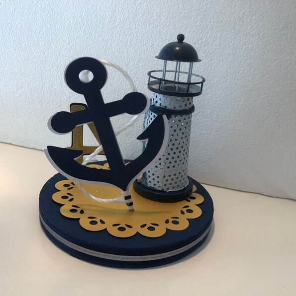 Lighthouse Cake Topper Lighthouse Table Decoration Blue - Etsy