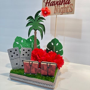 Havana Night Centerpiece, Tropical Cuba Theme, Handmade Decoration - Etsy