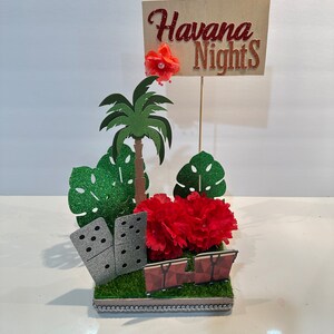 Havana Night Centerpiece, Tropical Cuba Theme, Handmade Decoration - Etsy