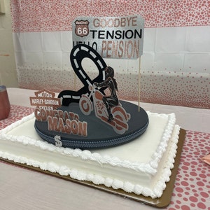 Biker Retirement Cake Topper | Motorcycle Theme Party Decor - Etsy