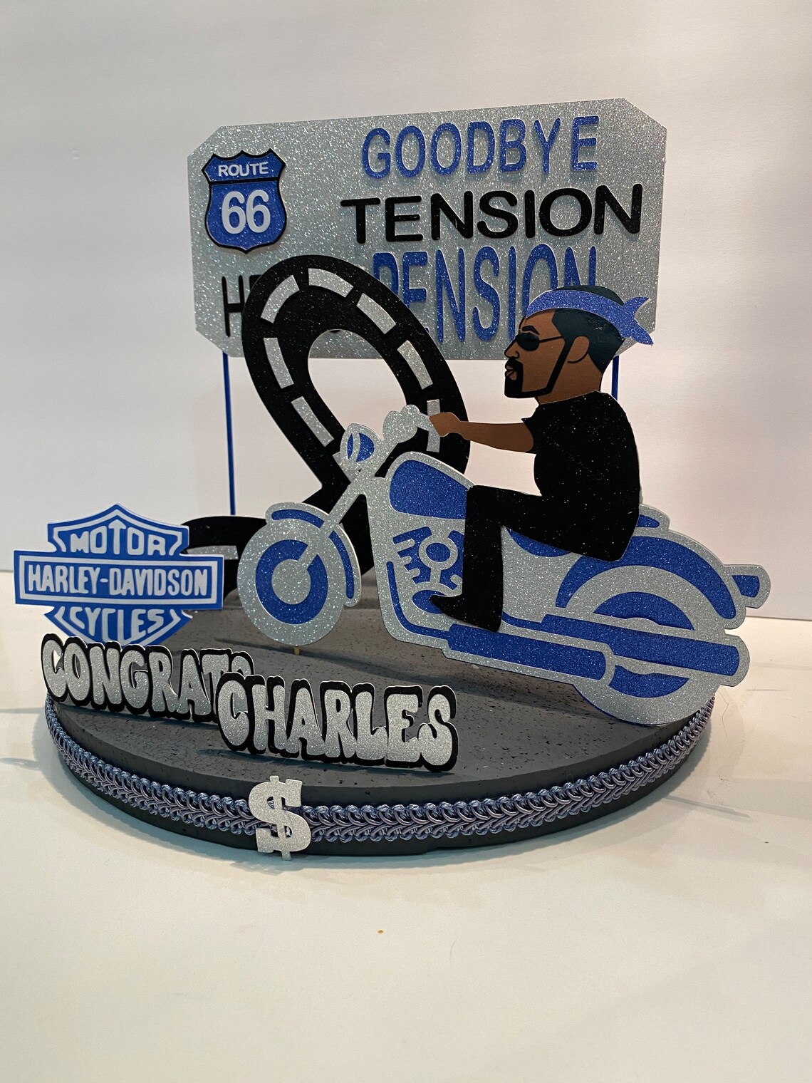 Biker Cake Topper Retirement Centerpiece Retirement Cake - Etsy
