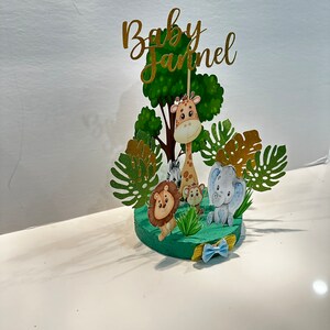 Baby Safari Cake Topper, Baby Safari Centerpiece, Safari Baby Shower ...