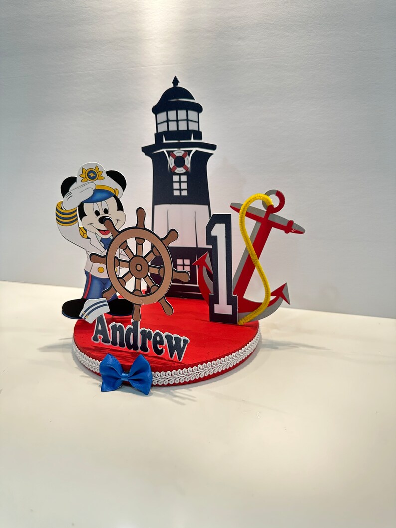 Mickey Sailor Cake Topper, Mickey Sailor Centerpiece, Mickey Sailer ...
