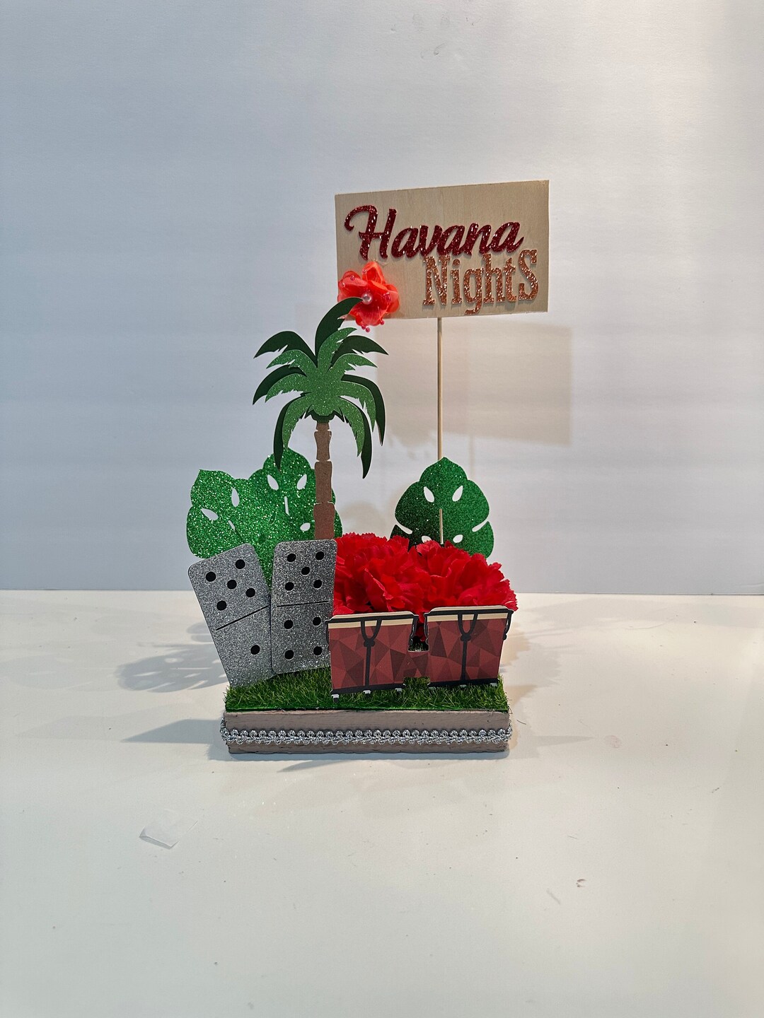 Havana Night Centerpiece, Tropical Cuba Theme, Handmade Decoration - Etsy