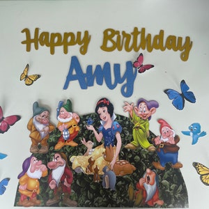 Snow White Birthday Banner, Snow White Backdrop, Snow White Happy ...
