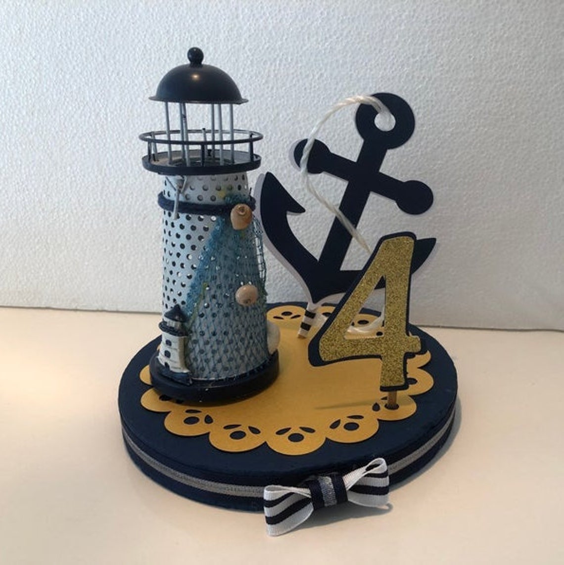 Lighthouse Cake Topper Lighthouse Table Decoration Blue - Etsy
