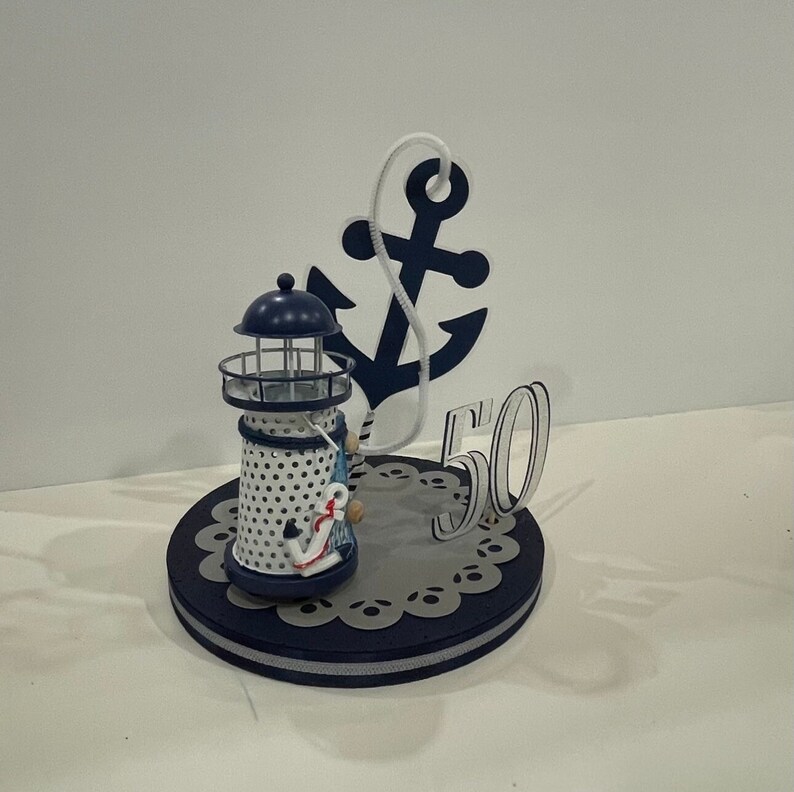 Lighthouse Cake Topper Lighthouse Table Decoration Blue - Etsy