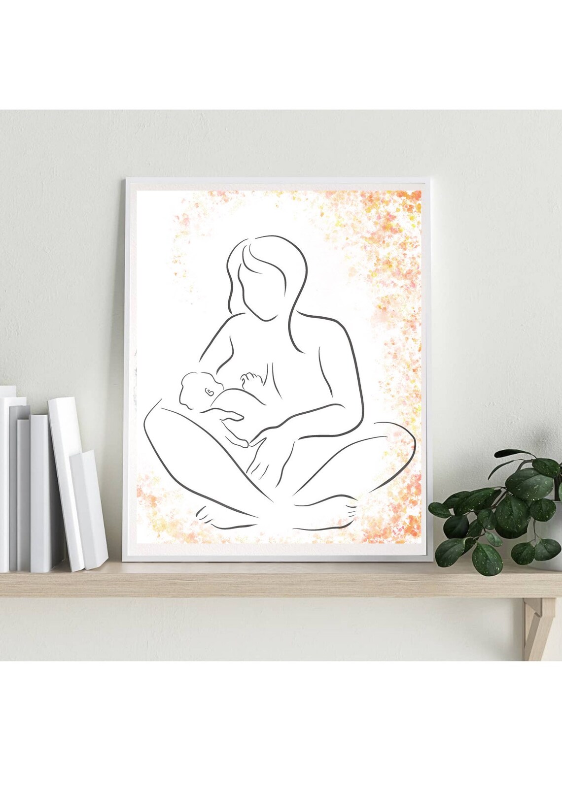 Breastfeeding Line Art/ Breastfeeding Print/ Motherhood Art/ Line Art ...