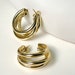 Gold Triple Hoop Earrings, Three Hoop Earrings, Statement Hoops, Chunky ...