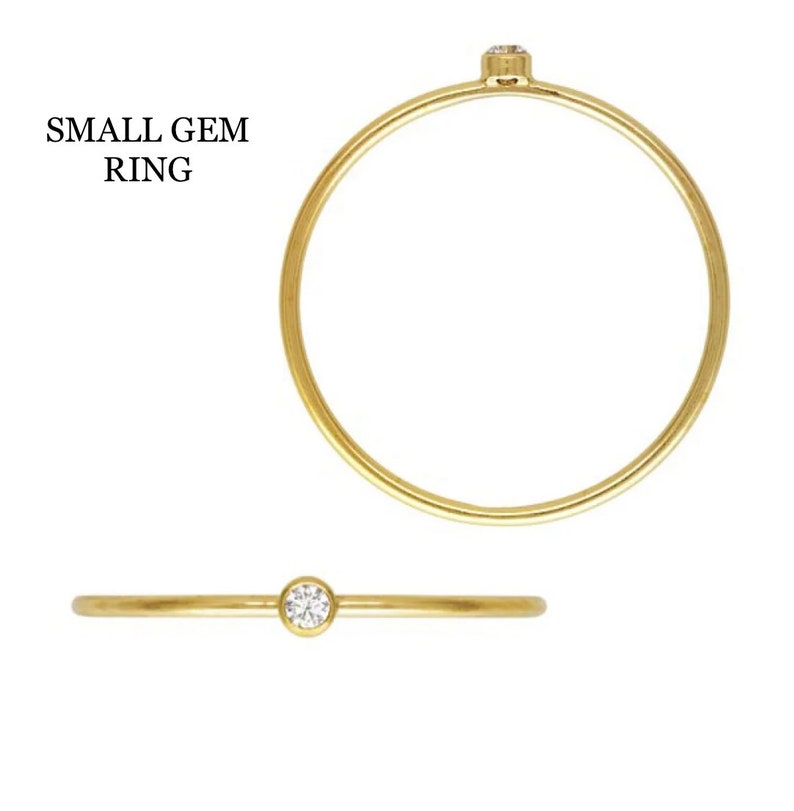 14K Gold Filled Tarnish Resistant Stack Ring, Dainty Gold Filled ...