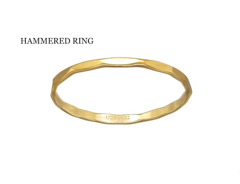 14K Gold Filled Tarnish Resistant Stack Ring, Dainty Gold Filled ...