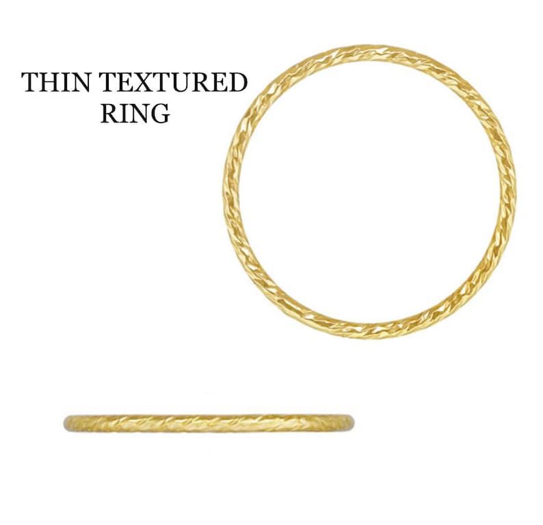 14K Gold Filled Tarnish Resistant Stack Ring, Dainty Gold Filled ...