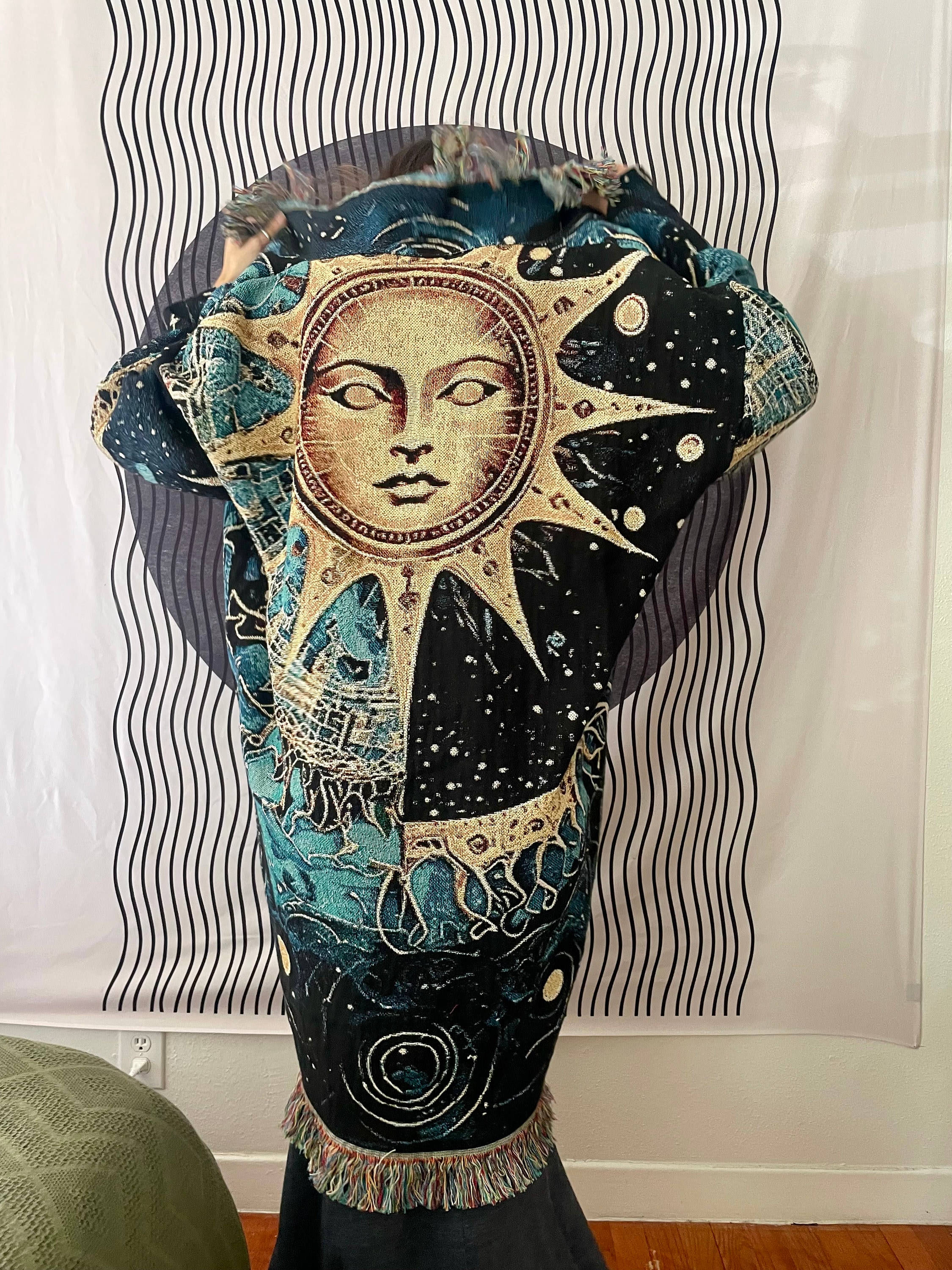 Sun Astrology Moon and Stars Wizard Mysticloak Original Art Woven ...