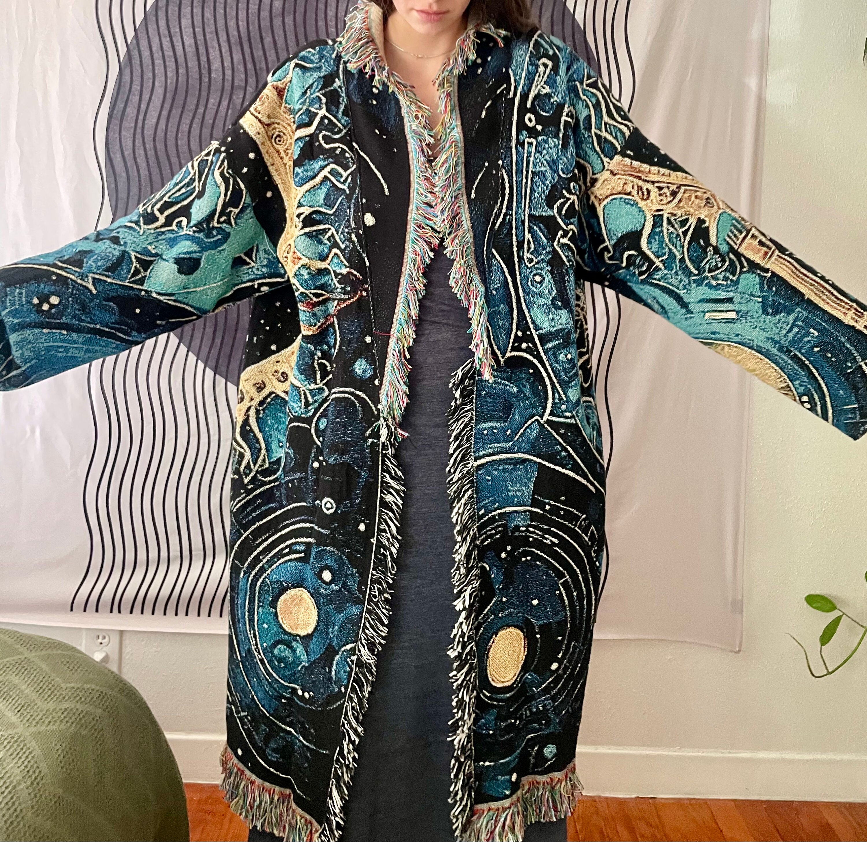 Sun Astrology Moon and Stars Wizard Mysticloak Original Art Woven ...