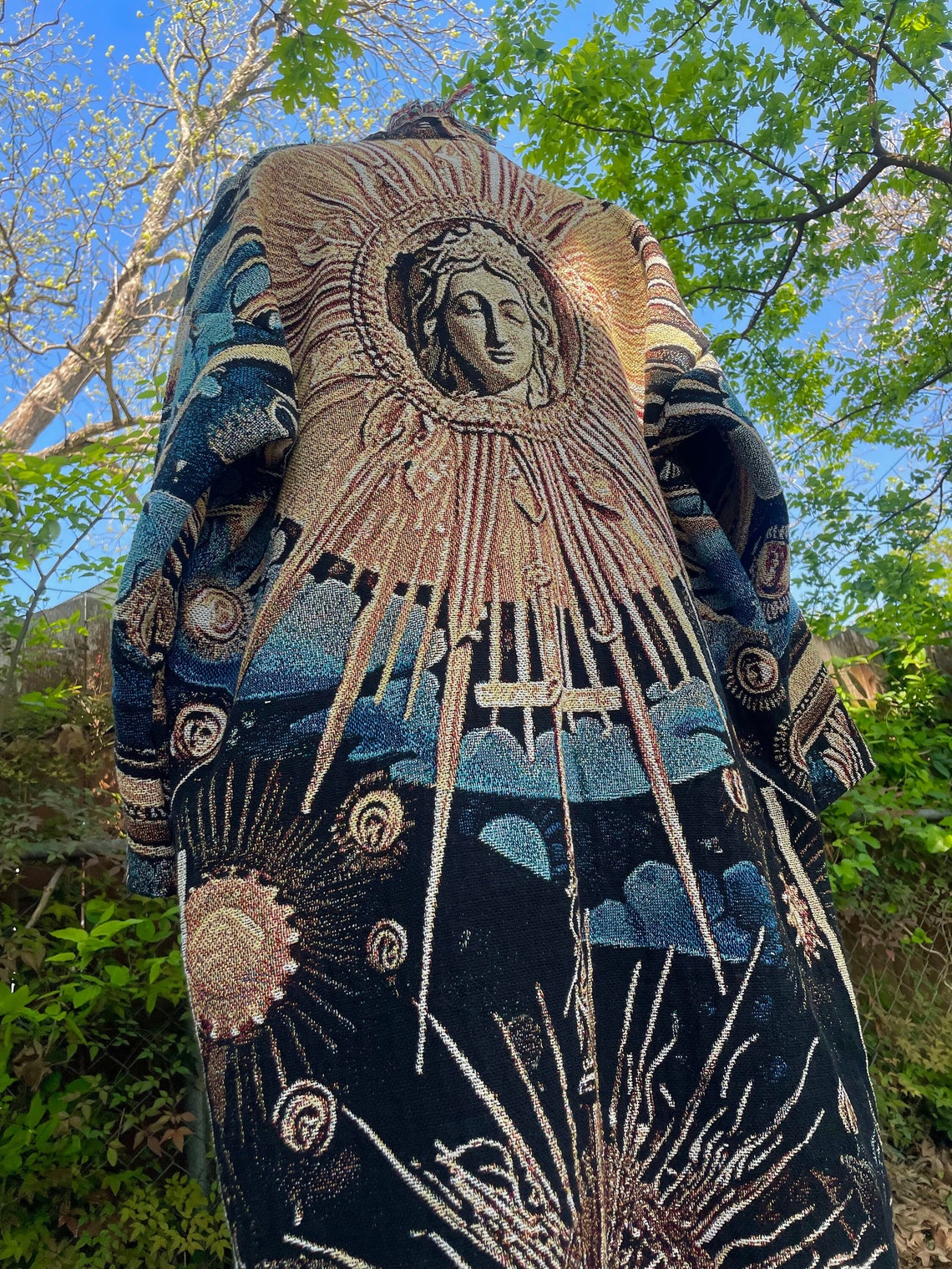 Holy Grail Mysticloak | Festival Rave Boho Fairy Woven Tapestry Wizard ...