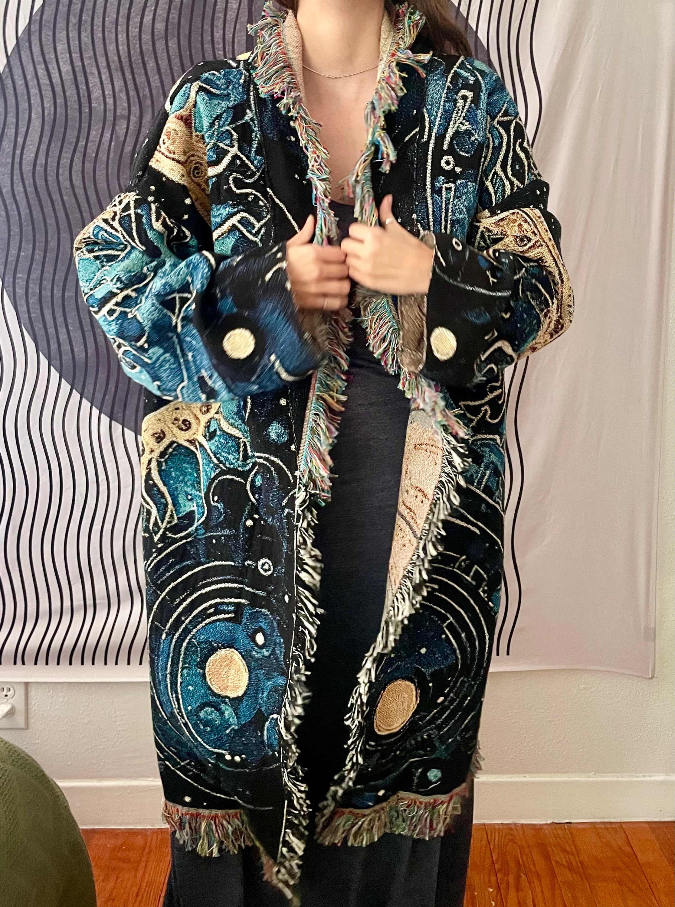 Sun Astrology Moon and Stars Wizard Mysticloak Original Art Woven ...