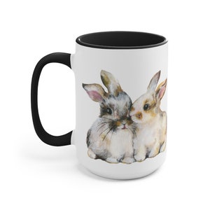 Watercolor Rabbits Coffee/tea Mug - Rabbit Mug - Bunny Mug - Farm Gifts ...