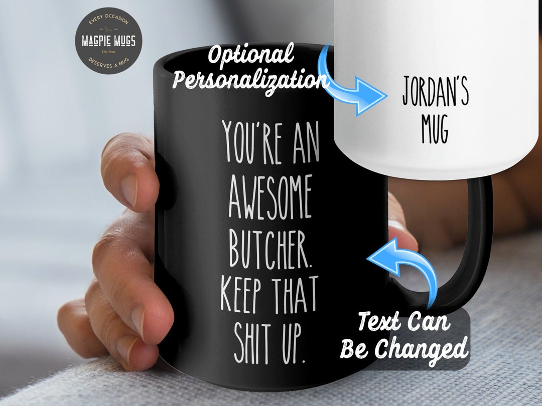 Personalized Butcher Mug, Gift for Butcher, Funny Gift for Coworker ...